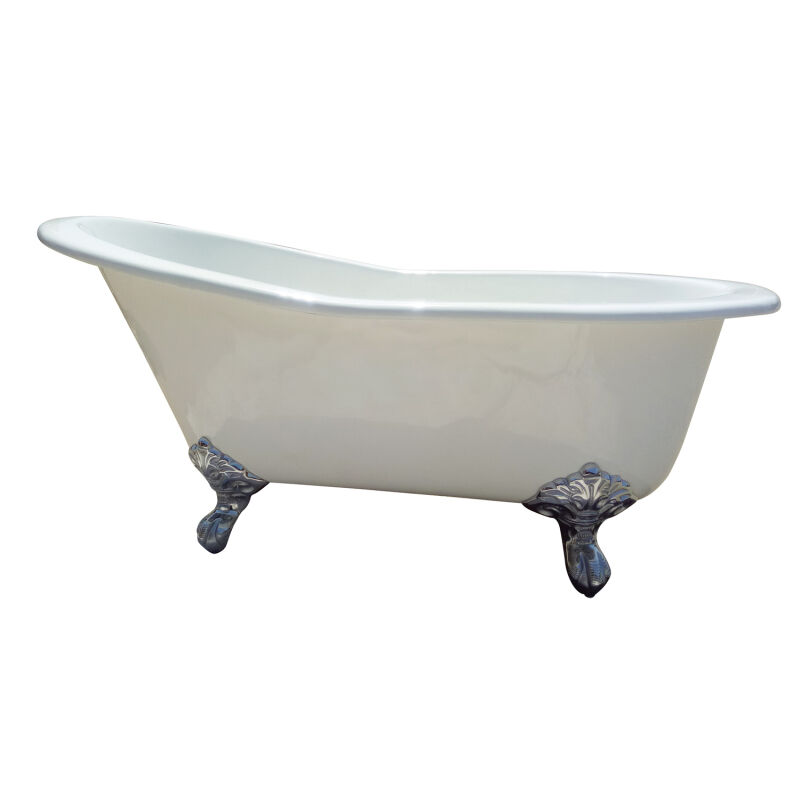 BARCLAY CTSN54I-WH-PN GAVIN CAST IRON SLIPPER 54 IN WH NO FAUCET HOLES ...
