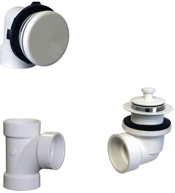 WATCO 901-LTRI-PVC-WH WHITE INNOVATOR PVC LIFT AND TURN BATH WASTE AND ...