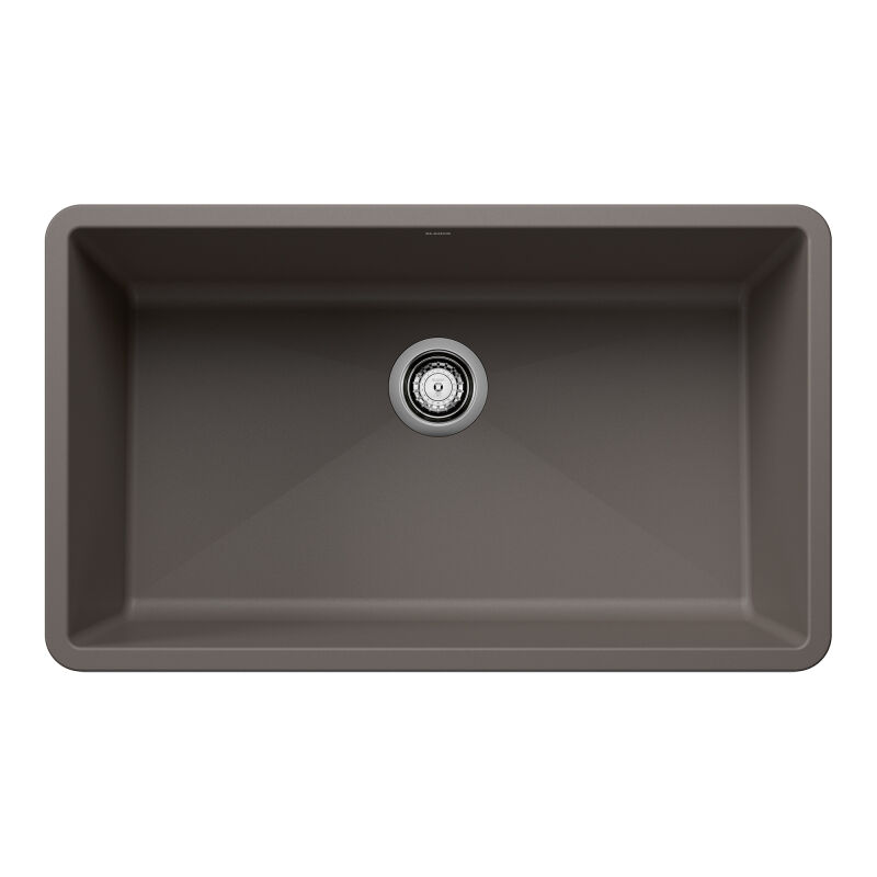 Blanco 443121 Precis Gray 32 x 19in Single Basin Undermount Silgranit ...