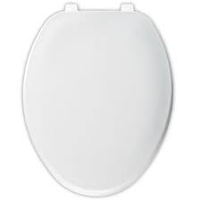 MAINLINE ML170000 WHITE ELONGATED PLASTIC CLOSED FRONT TOILET SEAT WITH ...